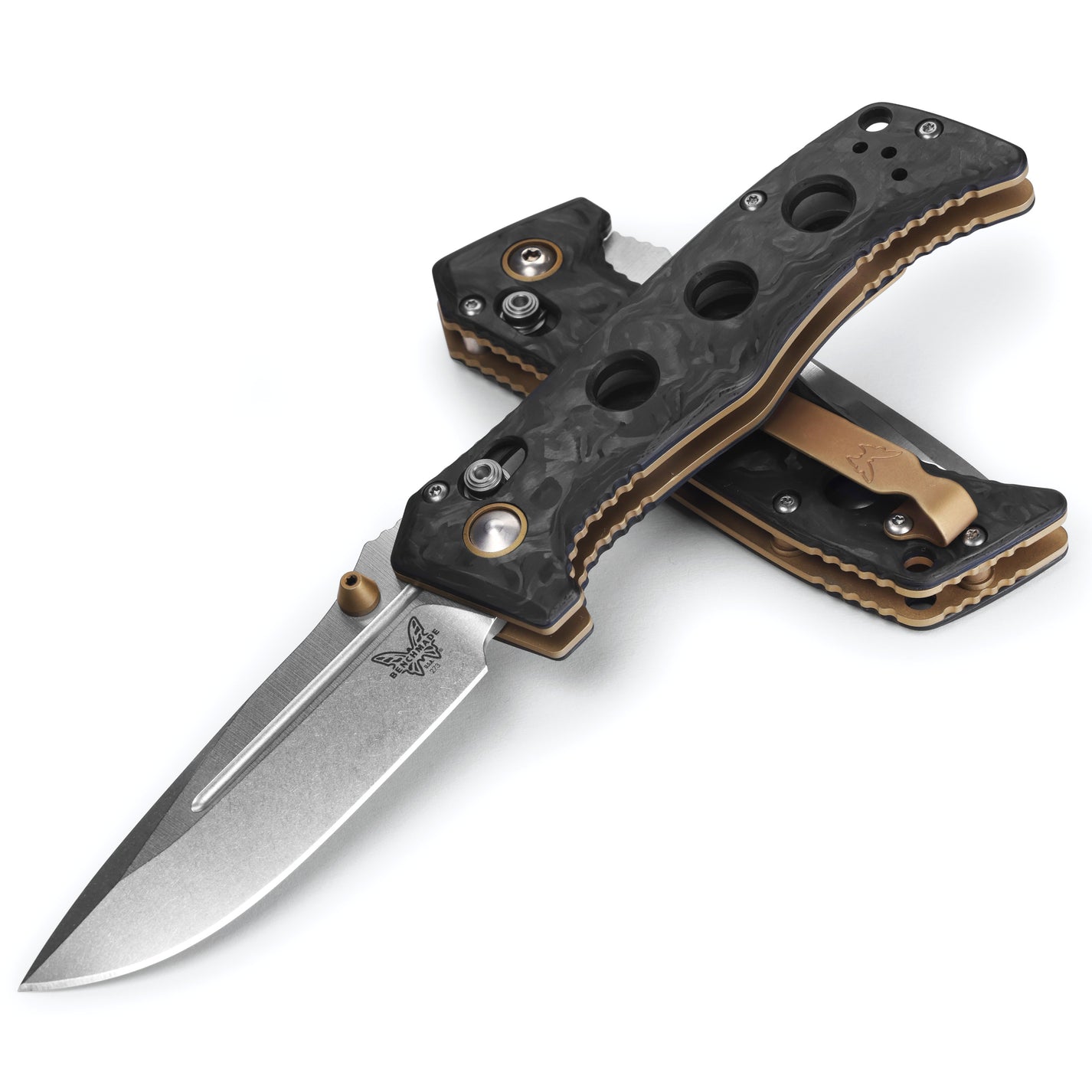 Benchmade 273-03 Mini Adamas 3.25" CPM-Magnacut Marbled Carbon Fiber F ...
