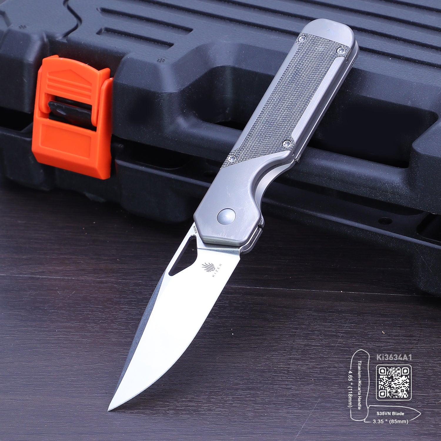 Kizer Militaw 3.35" S35VN Micarta Titanium Folding Knife Ki3634A1 ...