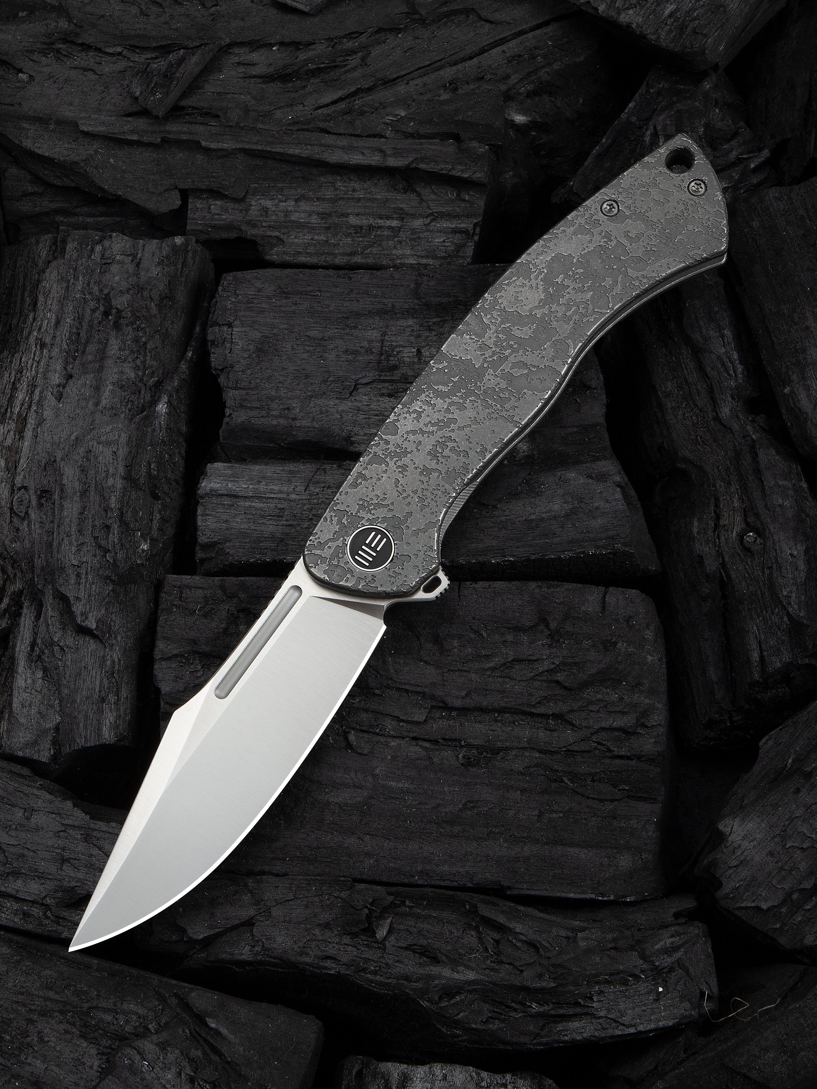 WE Essential Knight 3.6" Bohler M390 Etched Titanium Folding Knife by ...