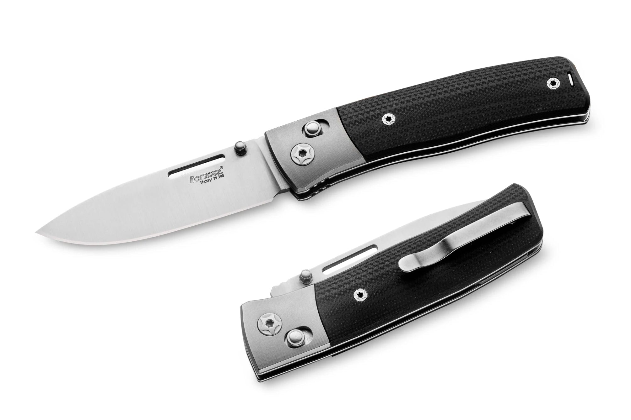 LionSteel NiNi 2.68" M390 Black G10 Titanium Folding Knife NN2 GBK ...