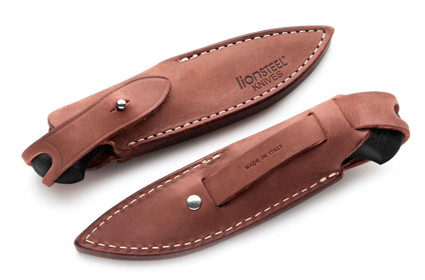 LionSteel Willy 2.56" M390 Carbon Fiber Fixed Blade Knife with Leather ...